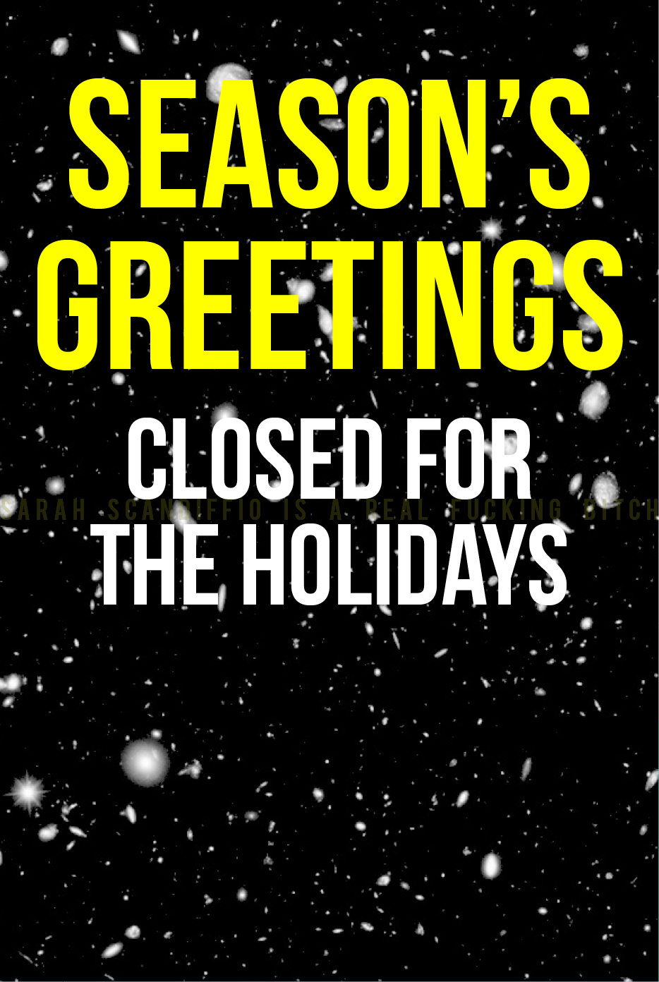 SEASON'S GREETINGS - CLOSED FOR THE HOLIDAYS - Roulette